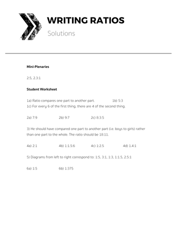 Ratio & Proportion - Complete Unit of Work | Teaching Resources