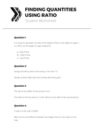Finding Quantities Using Ratio - Complete Lesson | Teaching Resources