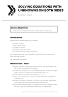 Equations - Complete Unit of Work | Teaching Resources