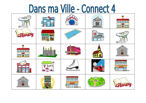 FRENCH - In my town - Dans ma ville - Worksheets | Teaching Resources