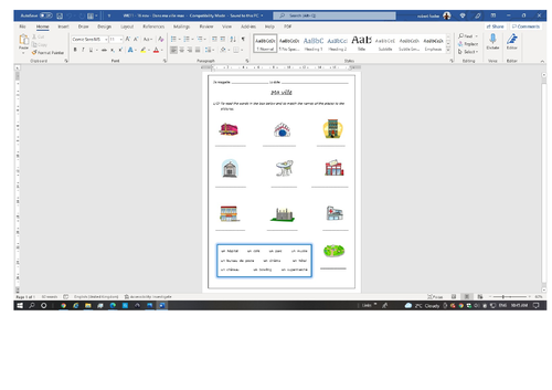 FRENCH - In my town - Dans ma ville - Worksheets | Teaching Resources