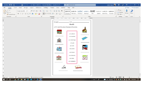 FRENCH - In my town - Dans ma ville - Worksheets | Teaching Resources