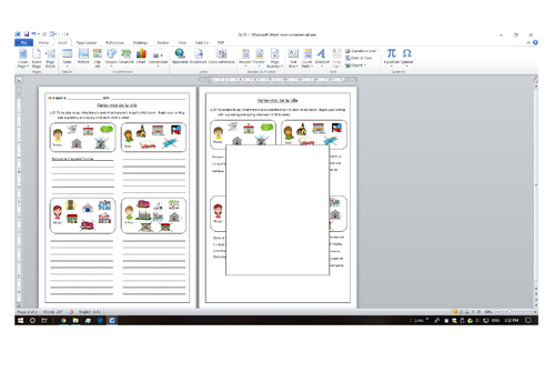 FRENCH - In my town - Dans ma ville - Worksheets | Teaching Resources