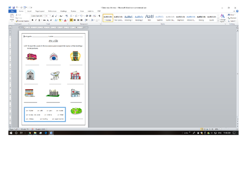 FRENCH - In my Town - Dans ma ville - Worksheets | Teaching Resources