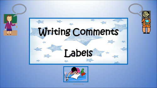 Assessment of Writing - Comprehensive ready made writing comments on ...