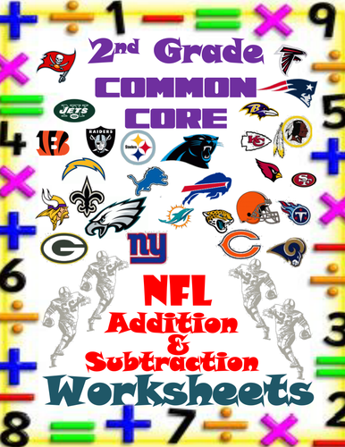 2nd Grade Common Core Math-NFL Addition & Subtraction | Teaching Resources