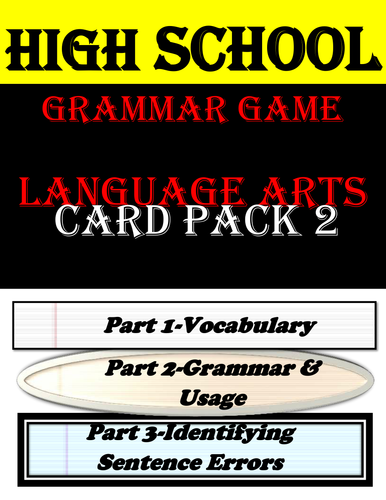 Grammar Game for High School-Edition 2 | Teaching Resources