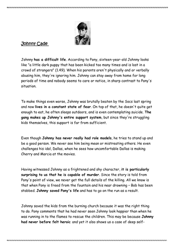 The Outsiders - Notes and Resources for Teachers | Teaching Resources