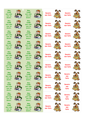 Feedback Stickers for French | Teaching Resources