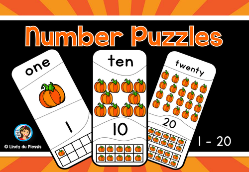 Pumpkin Number Puzzles (1-20) | Teaching Resources