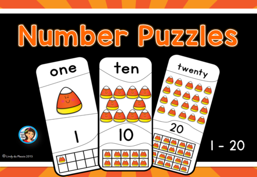 Candy Corn Number Puzzles (1- 20) | Teaching Resources