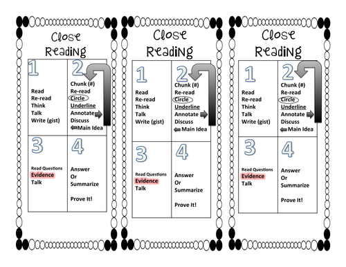 Close Reading Bookmark | Teaching Resources