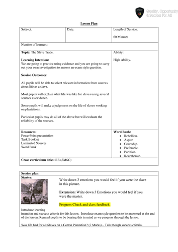 The Slave Trade. | Teaching Resources