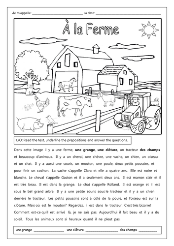 FRENCH - Les Animaux de la Ferme - Comprehension - Worksheets ...