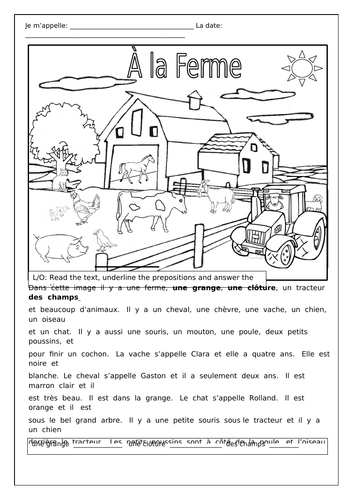FRENCH - Les Animaux de la Ferme - Comprehension - Worksheets ...