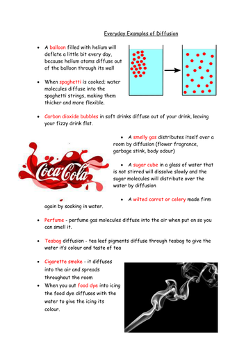everyday examples of diffusion | Teaching Resources