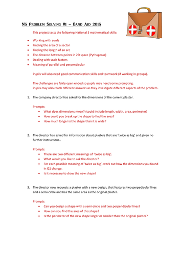 National 5 / GCSE Problem Solving #1 - Band Aid 2015 | Teaching Resources