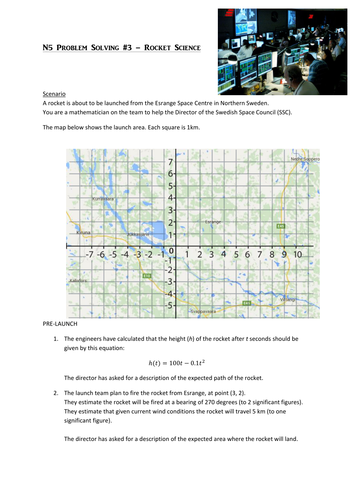 National 5 / GCSE Problem Solving #3 - Rocket Science | Teaching Resources
