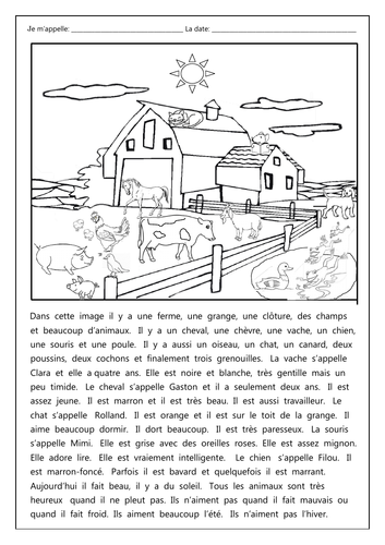 FRENCH - Les Animaux de la ferme - Comprehension - Worksheets ...