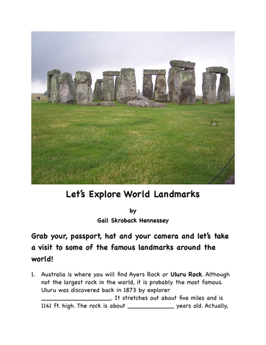 World Landmarks: A Webquest/ Extension Activities | Teaching Resources