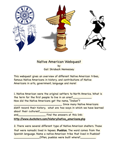 Native American Webquest | Teaching Resources