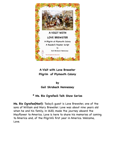 Pilgrims: A Reader's Theater Script | Teaching Resources