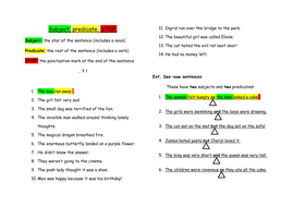 Rainbow Grammar - Subject predicate stop highlight | Teaching Resources