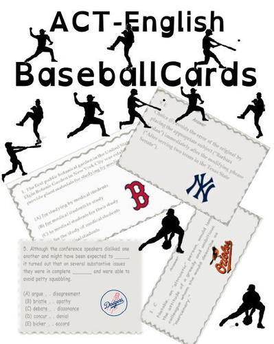ACT English Prep Baseball Cards | Teaching Resources