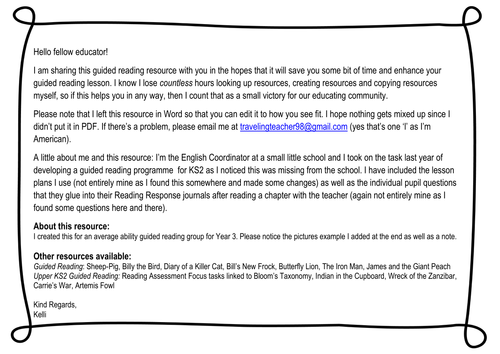 Guided Reading: Hodgeheg by - UK Teaching Resources - TES