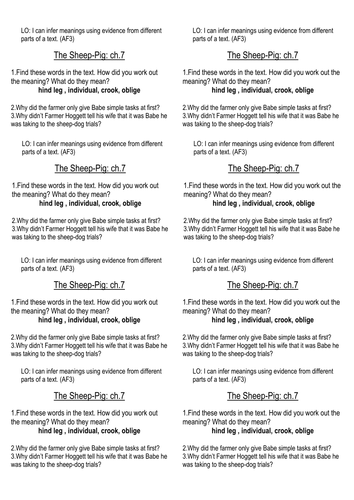 Guided Reading: Sheep-Pig | Teaching Resources