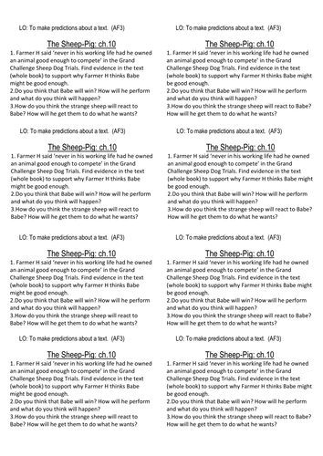 Guided Reading: Sheep-Pig | Teaching Resources