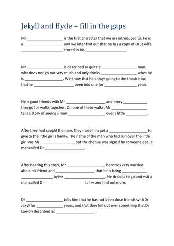 Jekyll and Hyde Chapter 2 - Analysis, language, summaries, self ...
