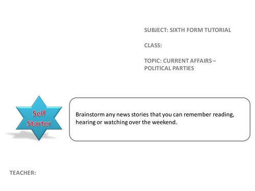 Tutorial lesson on introduction to political parties | Teaching Resources