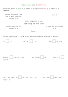 Equation vs Identity worksheet | Teaching Resources