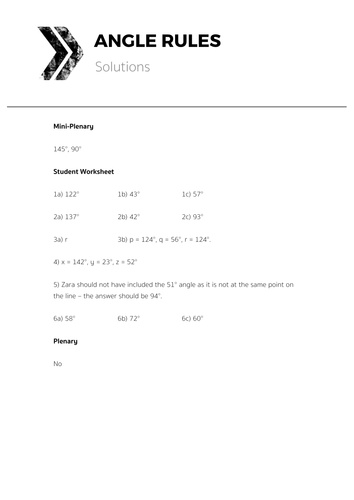 Angle Rules - Complete Lesson | Teaching Resources