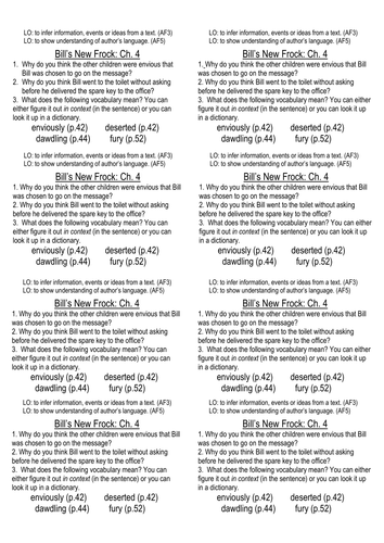 Guided Reading: Bill's New Frock | Teaching Resources