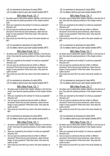 Guided Reading: Bill's New Frock | Teaching Resources