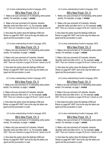 Guided Reading: Bill's New Frock | Teaching Resources