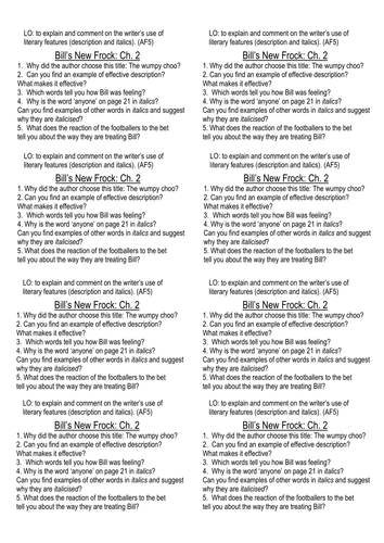 Guided Reading: Bill's New Frock | Teaching Resources