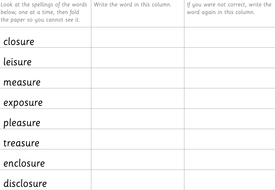 SPaG Year 3 & 4 Spelling: Words with endings sounding like /ʒə/ or /tʃə ...