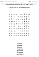 SPaG Year 3 & 4 Spelling: Words with endings sounding like /ʒə/ or /tʃə ...