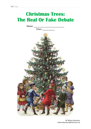 Christmas Trees - The Real Or Fake Debate (Grade 6 - 10) | Teaching ...