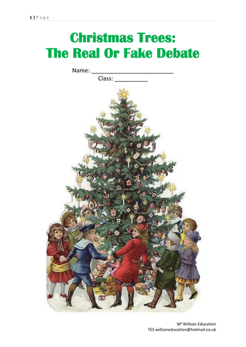 Christmas Trees - The Real Or Fake Debate (Grade 6 - 10) | Teaching ...