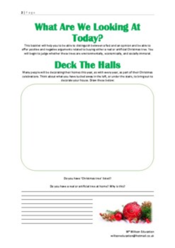 Christmas Trees - The Real Or Fake Debate (Grade 6 - 10) | Teaching ...