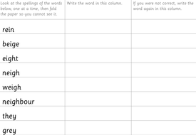 SPaG Year 3 & 4 Spelling: words with the /eɪ/ sound spelt ei, eigh, or ...