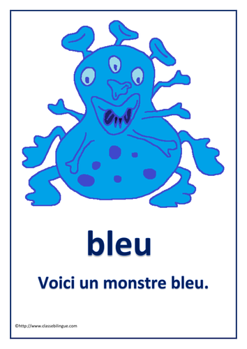 Halloween-FRENCH-monstres.Couleurs | Teaching Resources