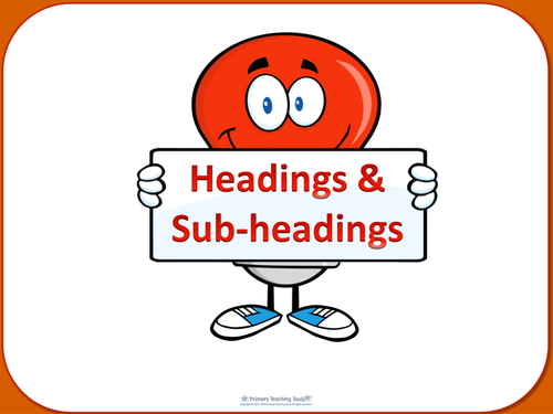 SPaG Year 3 Grammar: Paragraphs, headings, sub-headings and present ...