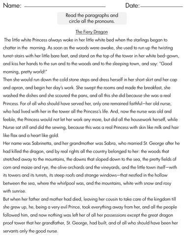 SPaG Year 4 Text Grammar: Use of pronouns or nouns within and across ... SPaG Year 4 Text Grammar: Use of pronouns or nouns within and across ...
