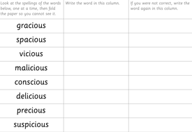 SPaG Year 5 & 6 Spelling: Word endings that sound like /ʃəs/ spelt ...
