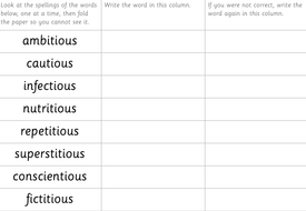 SPaG Year 5 & 6 Spelling: Word endings that sound like /ʃəs/ spelt ...